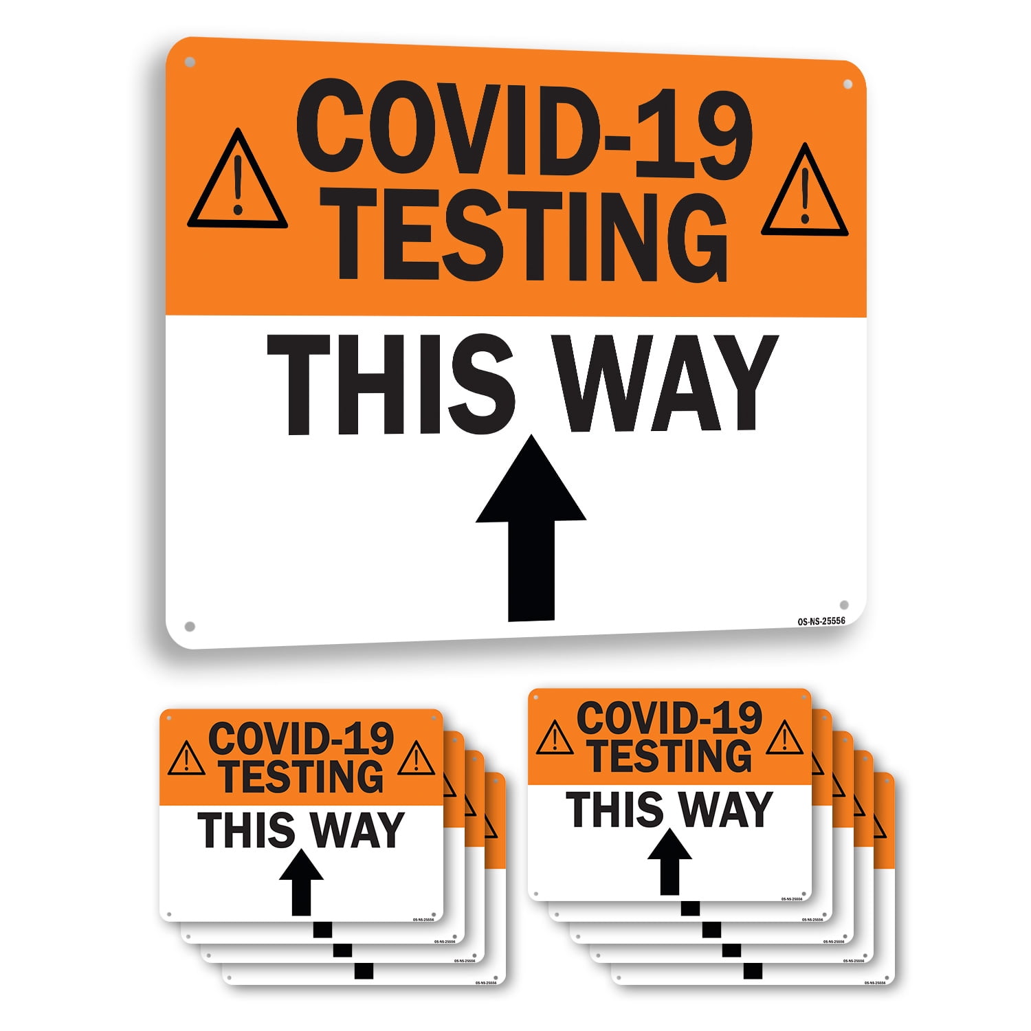COVID-19 Testing This Way Up Arrow Public Safety Rigid Plastic Sign 10 ...