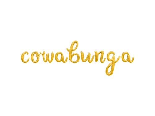 COWABUNGA Cursive Letter Balloon Banner - Birthday Party Supply ...