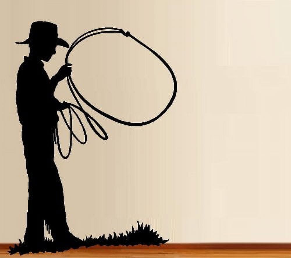 COWBOY ROPER ~ WALL DECAL, HOME DECOR 20" X 27 5" LRG - Walmart.com