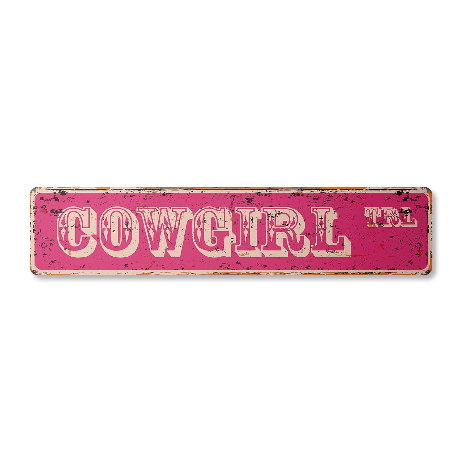 COWGIRL Vintage Aluminum Street Sign western farm hat redneck horse ...