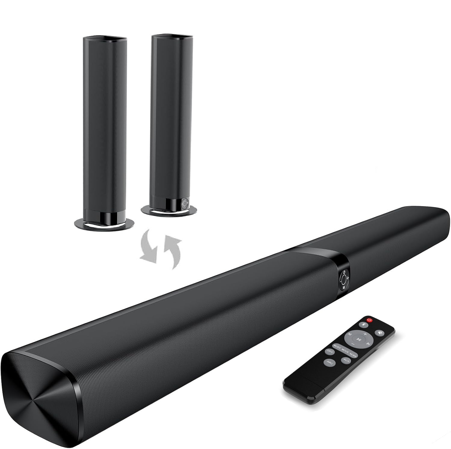 COWIN 32 inch Bluetooth & Wired Sound Bar for TV, 2-in-1, Wall ...