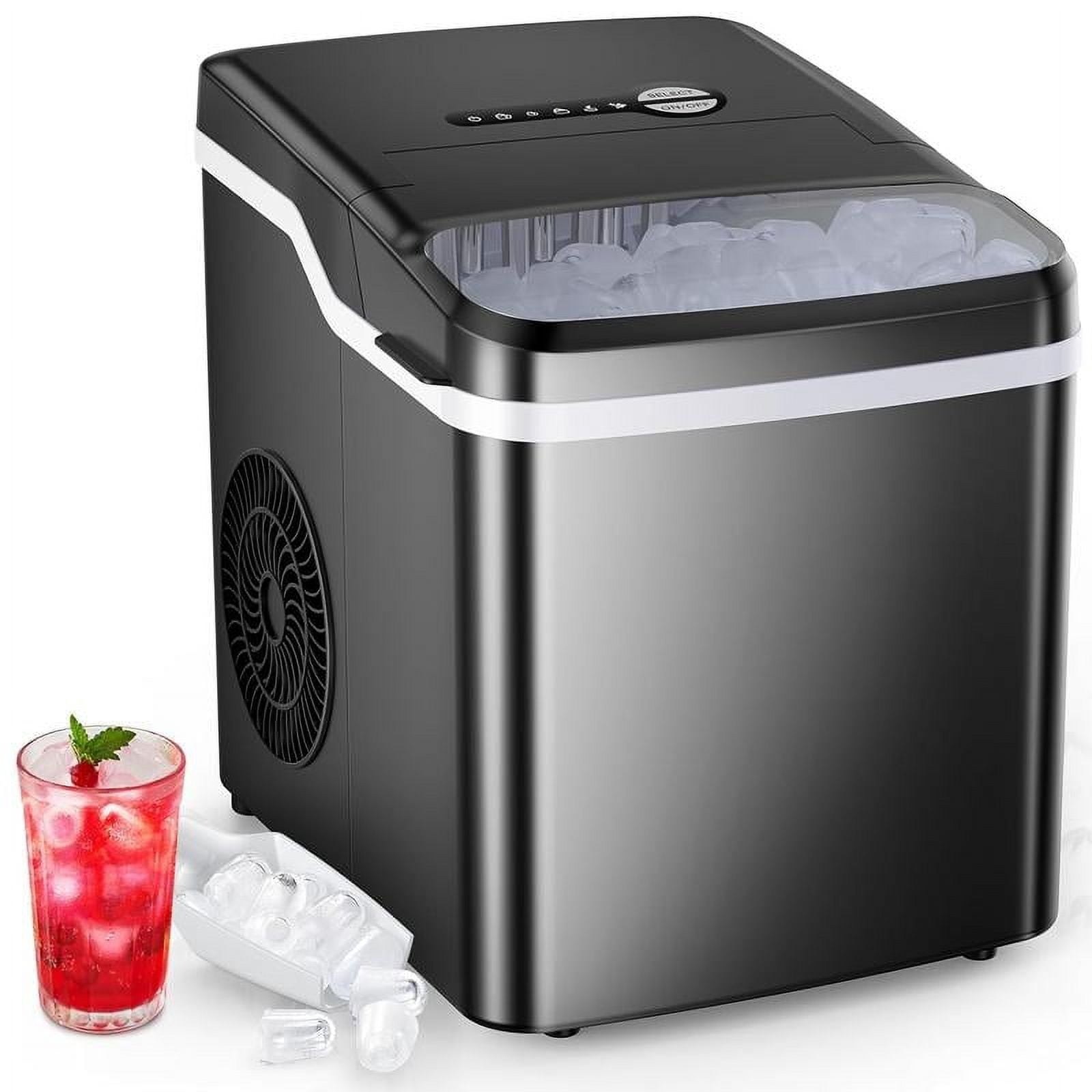 COWSAR Bullet Ice Maker Countertop with Self-Cleaning, Staninless Steel ...