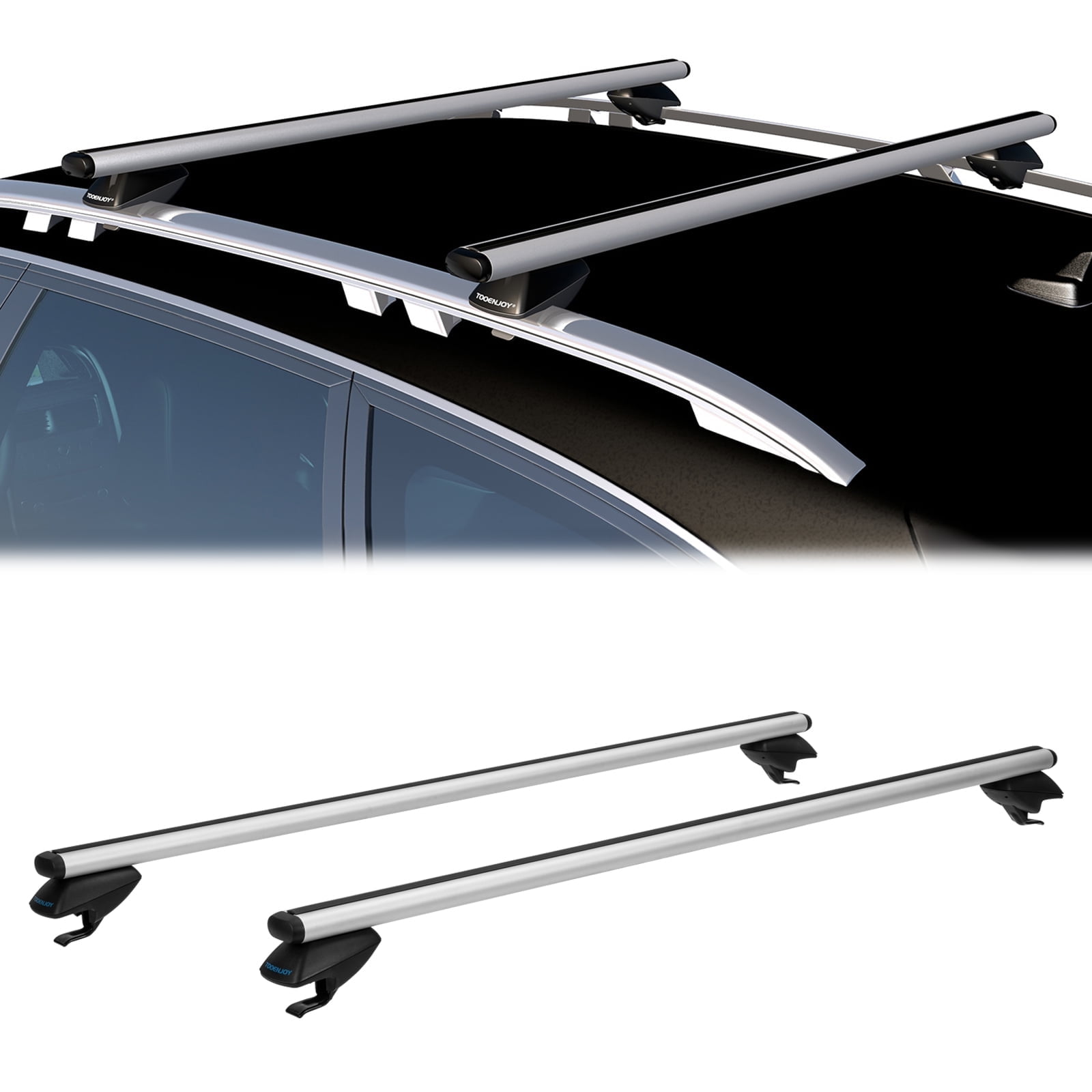 COWVIE 48'' Roof Rack Cross Bars, Adjustable Aluminum Cargo Bars Fits ...