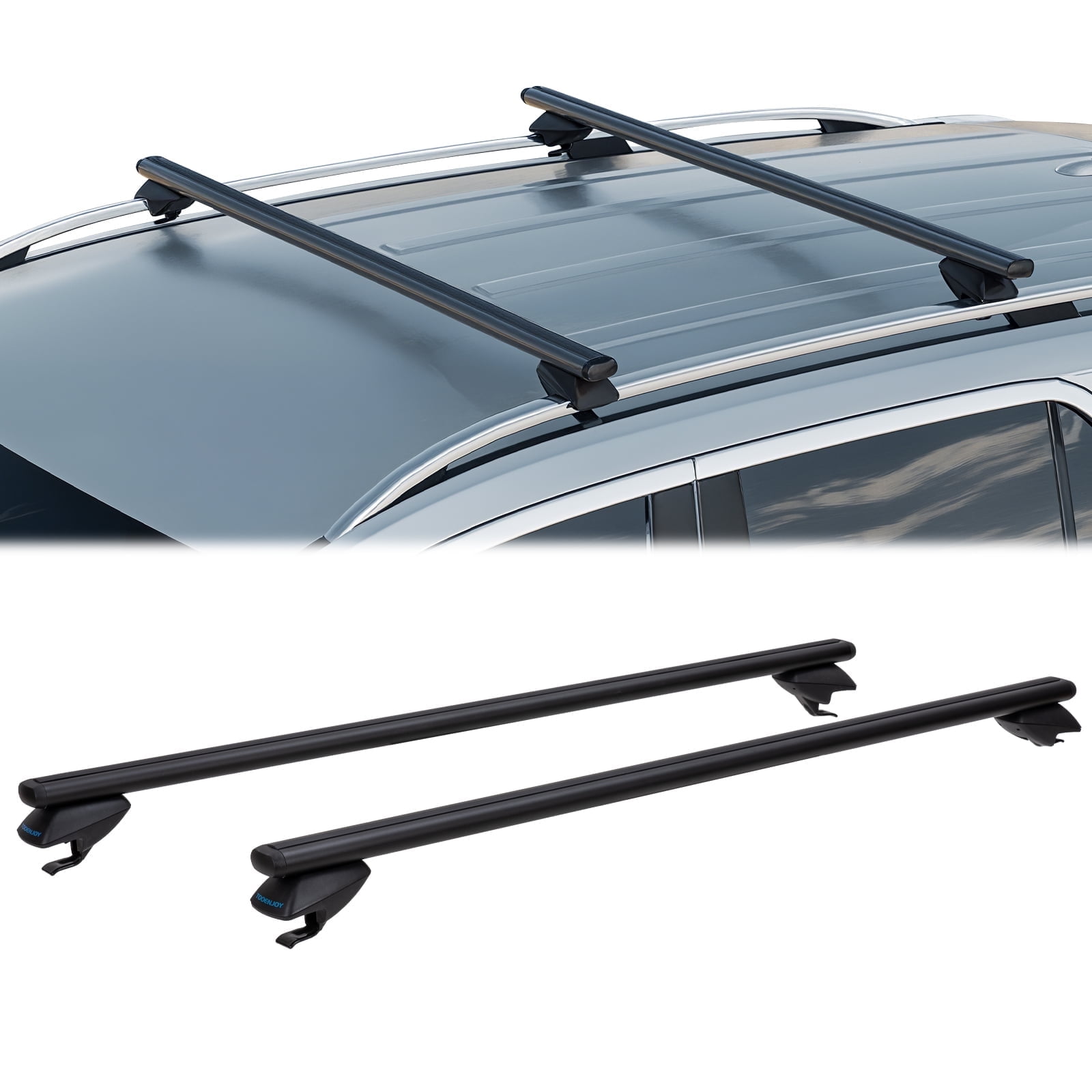 COWVIE 48'' Roof Rack Cross Bars, Adjustable Aluminum Cargo Bars Fits ...