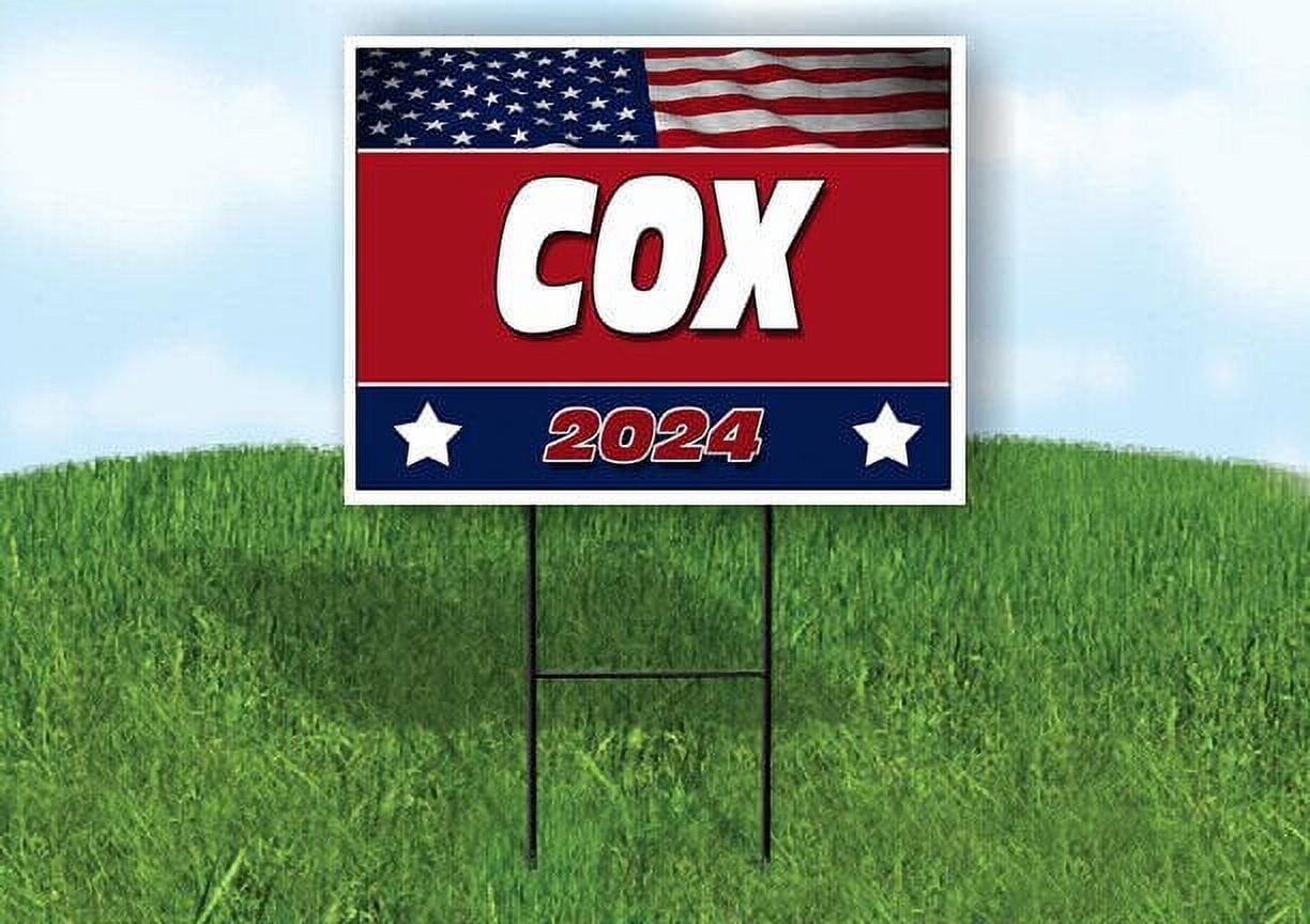 COX FLAG RED 2024 18inx24in Yard Road Sign w/ Stand - Walmart.com