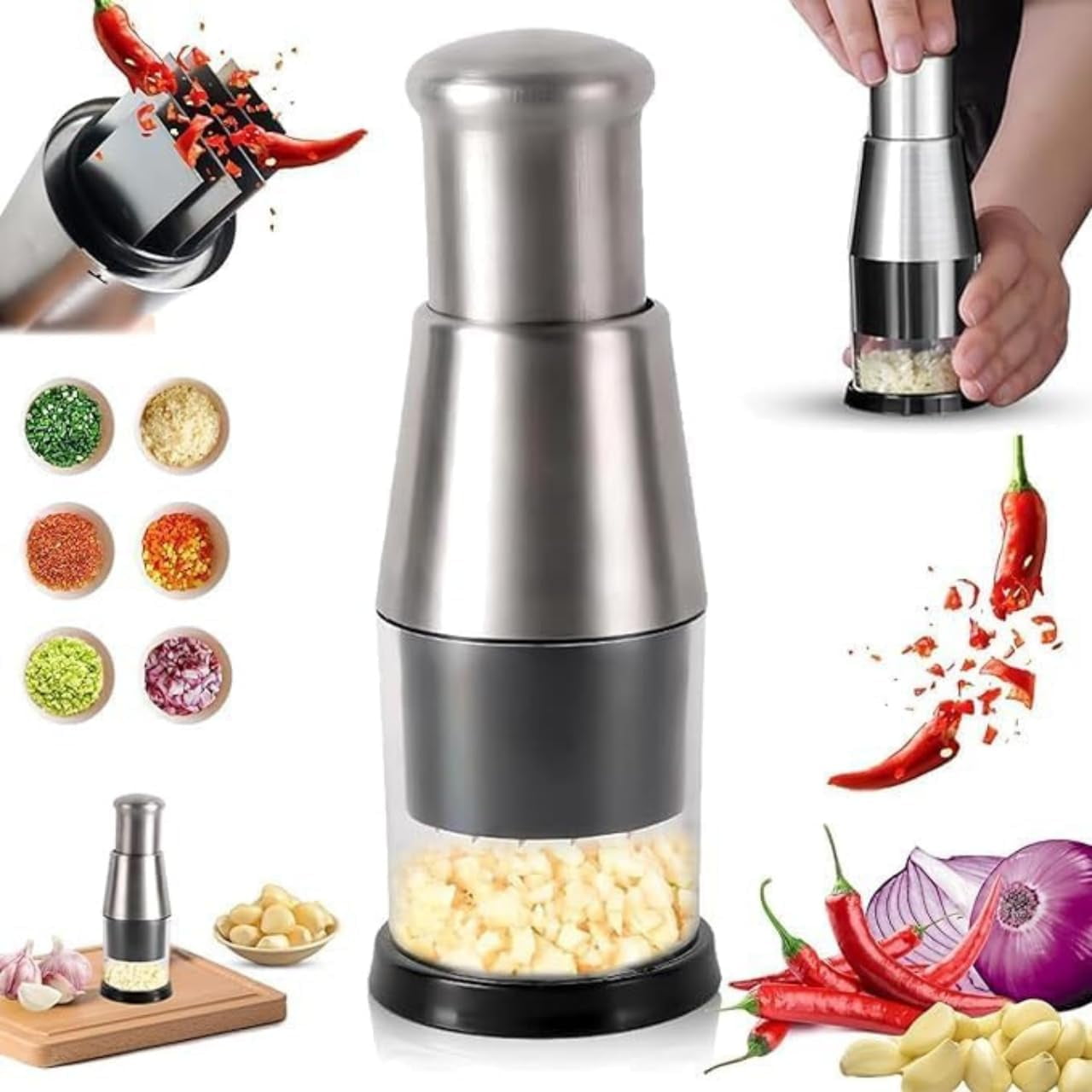 COYRASTH tainless Steel Garlic Chopper Hand Press Multifunctional Food ...