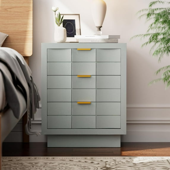 COZAYH 3-Drawer Modern Nightstand, Mid Century Nightstand with Full-Contact Base Corners, Almost ...