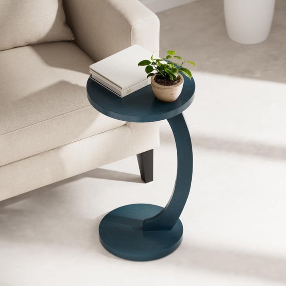 COZAYH C Shaped Round End Table for Couch Small Place, Space Saver Side ...