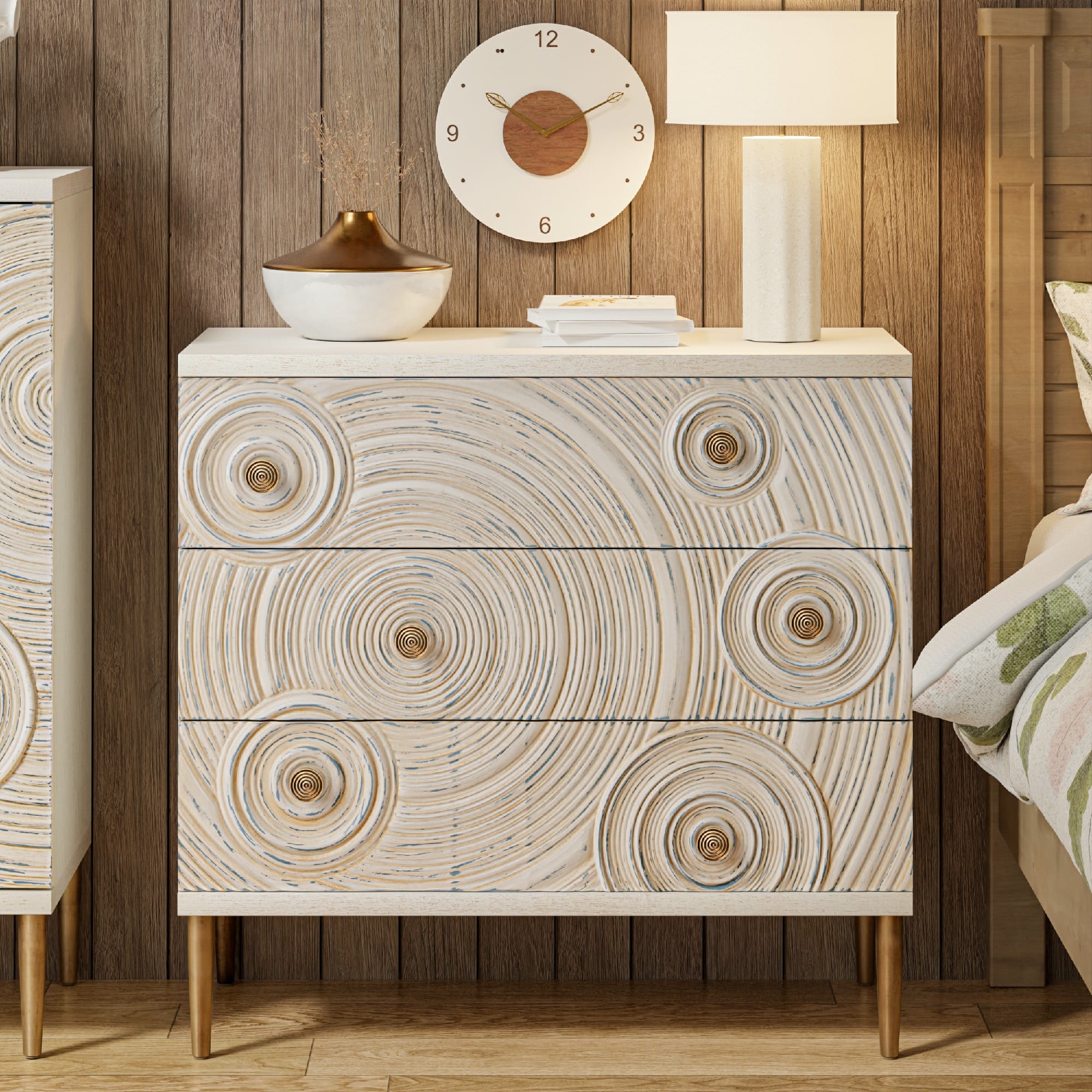 Customer reviews for COZAYH Embossed 3 Drawer Farmhouse Dresser with ...