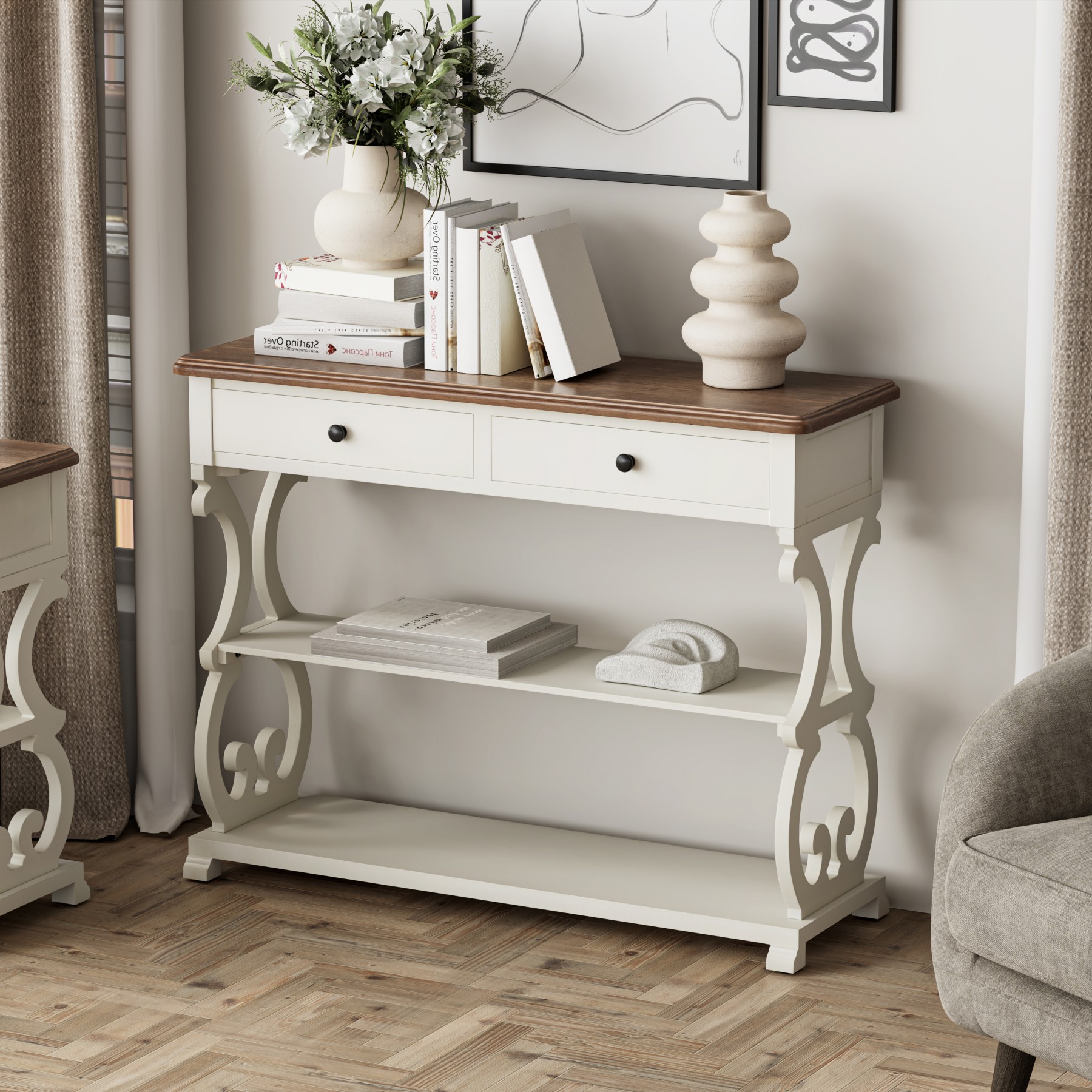 Baxton Studio Dauphine French Provincial Blue Spruce Fiinished Wood ...