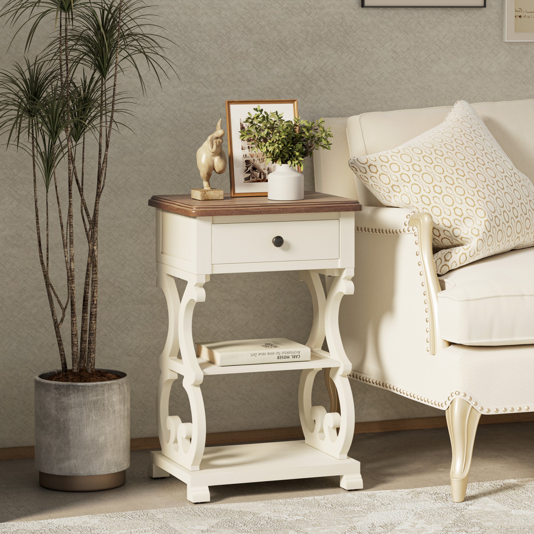 Baxton Studio Darlene Classic and Traditional French White and Cherry ...