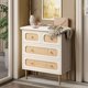 COZAYH Wicker Rattan Chest of Drawers, 4-Drawer Dresser, White Finish ...