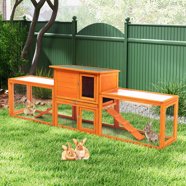 Pefilos 83\ Large Rabbit Hutch Indoor and Outdoor Wood Bunny Cage with ...