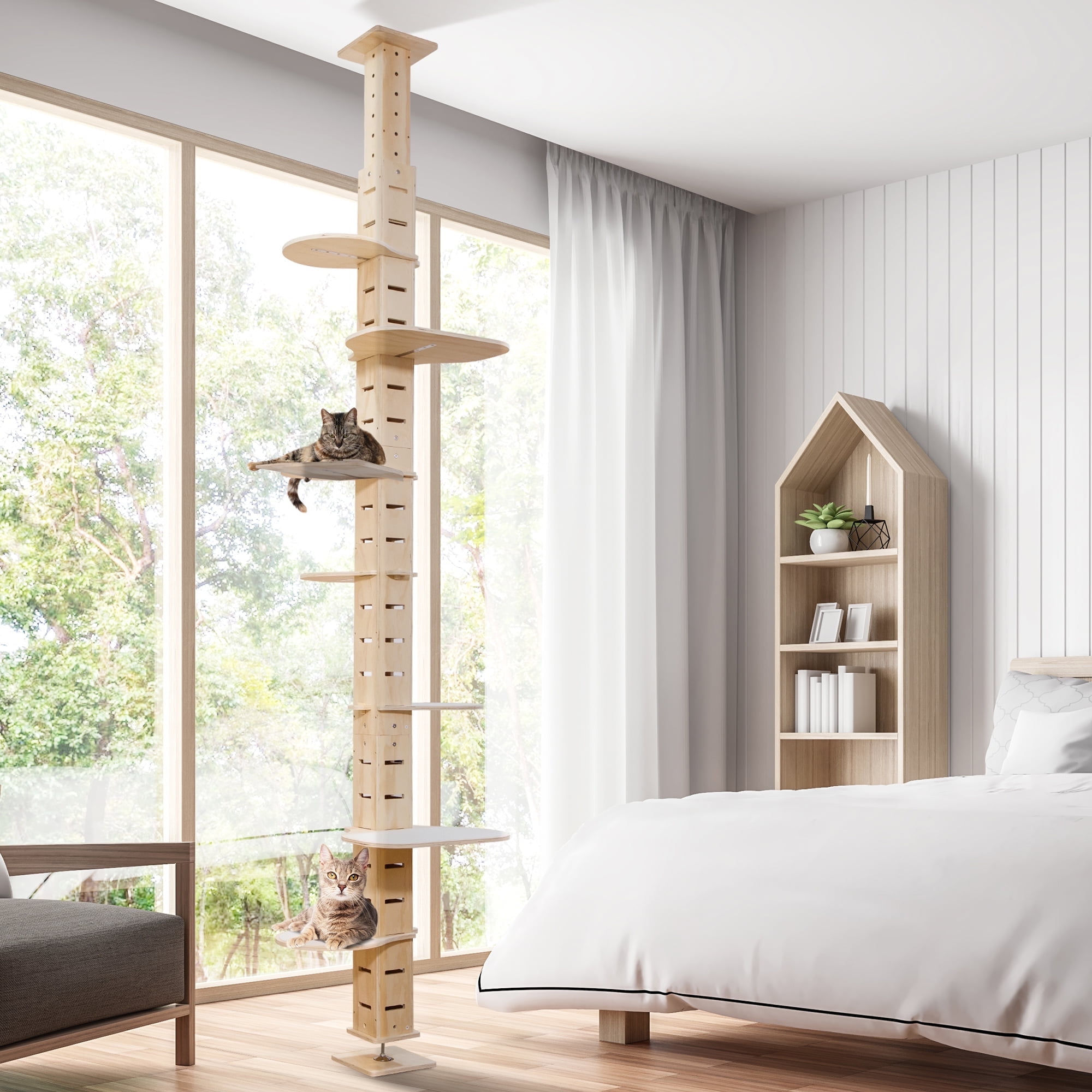 COZIWOW Floor to Ceiling Cat Tree Tower for Indoor Large Cats Tall Cat ...