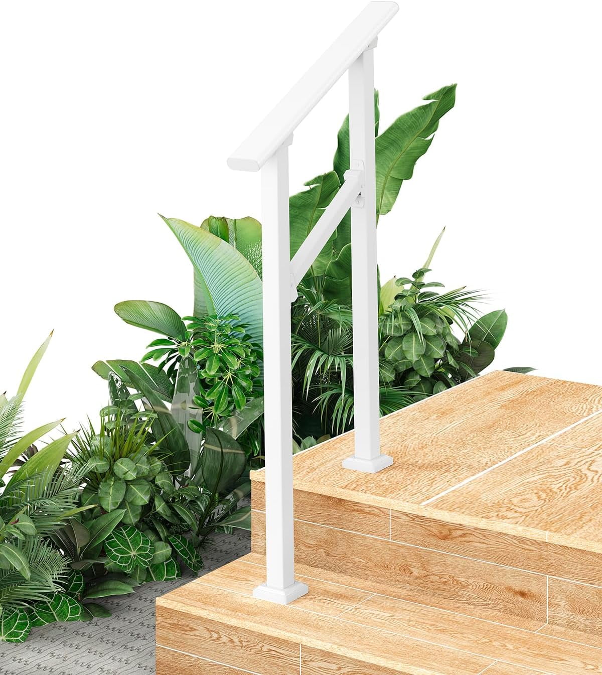 COZONY 1-2 Step Handrail, Indoor/Outdoor Safety Rail for Seniors, Fits ...