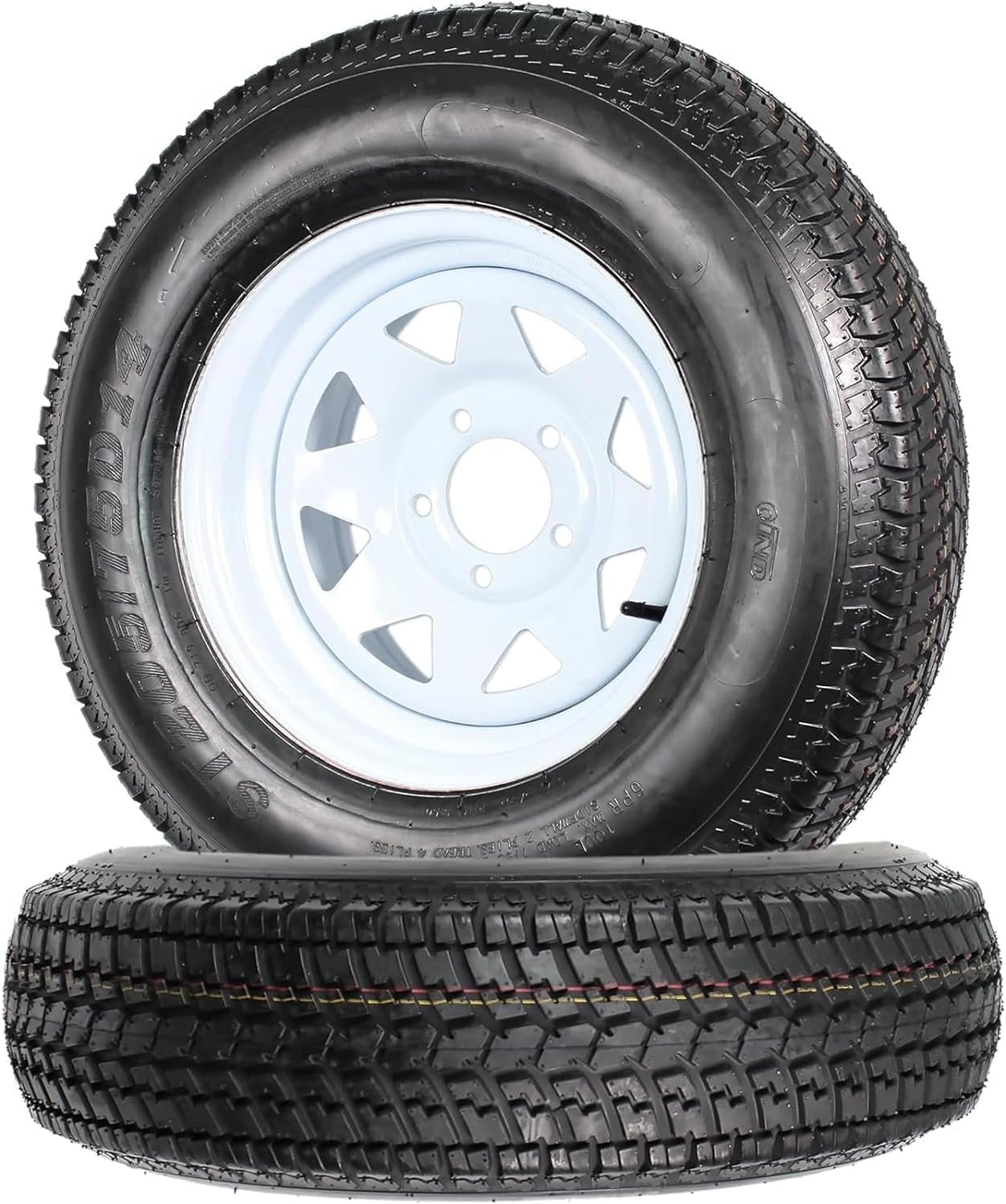 COZONY 2 Pack Trailer Tire, Premium ST205/75D14 6PR Trailer Tires with ...