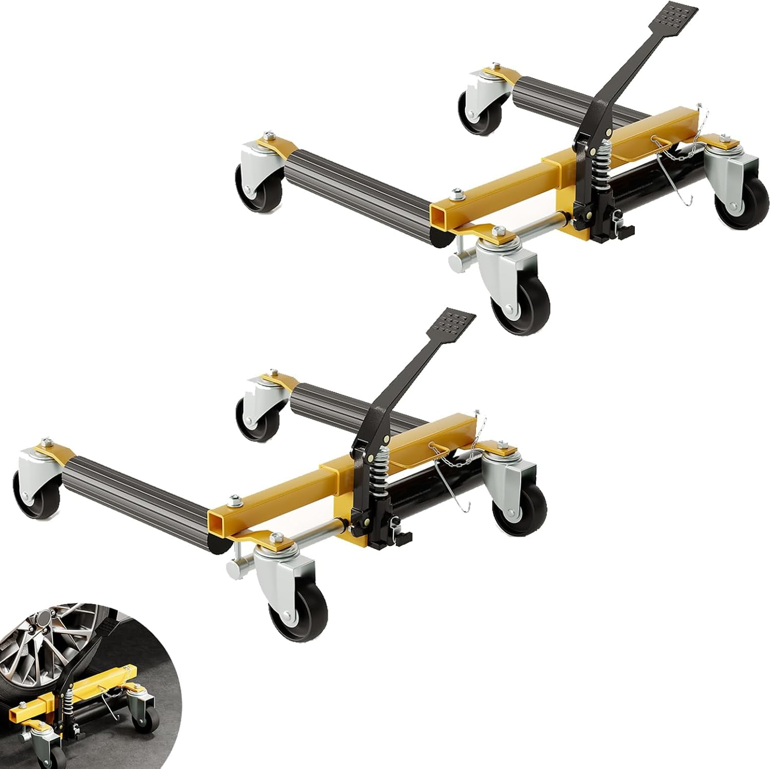 COZONY 2 Pcs Hydraulic Wheel Dolly Jacks, Heavy Duty 3,000 lbs Capacity ...