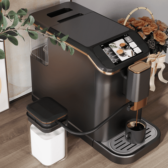 COZONY 20-Bar Espresso Machine with Grinder, LCD, Milk Frother, 1.5L ...