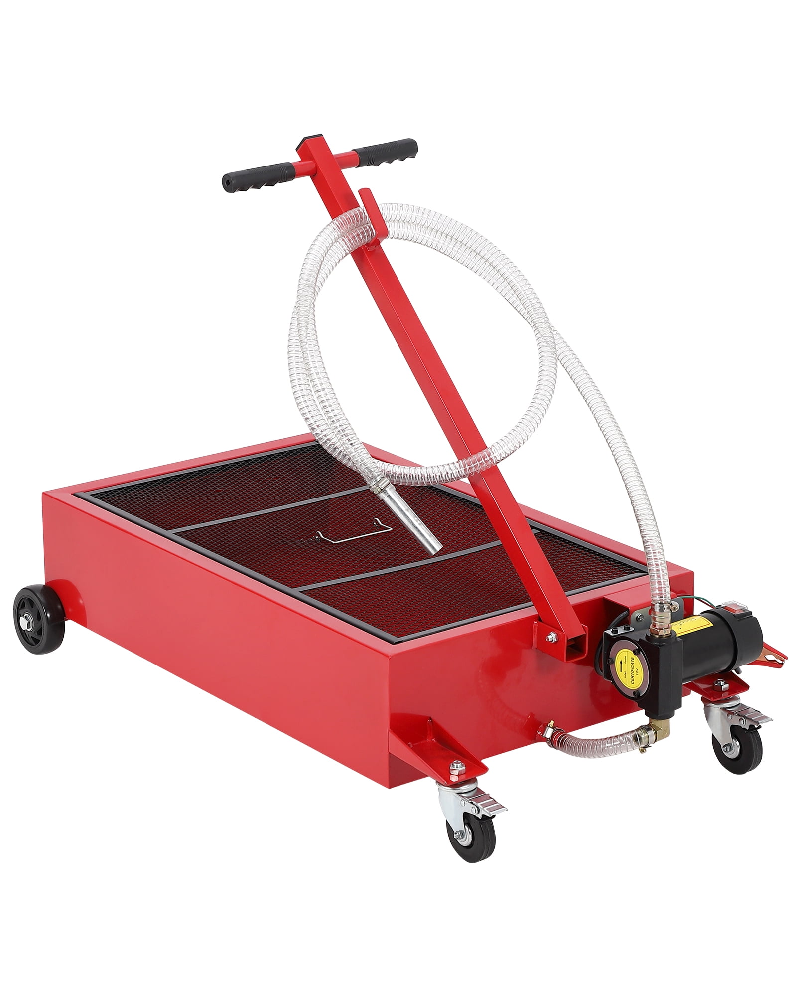 COZONY 20 Gallon Low Profile Oil Drain Pan w/ Folding Handle & Wheels ...
