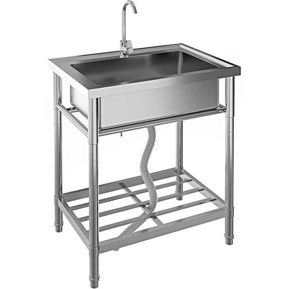 Geetinfly Freestanding Stainless Steel Utility Sink,Commercial Kitchen ...
