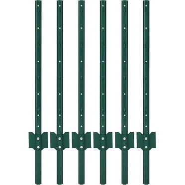 VEVOR 6 Feet Fence Post, 10 Pack U-Channel Heavy Duty Metal Fence Posts ...