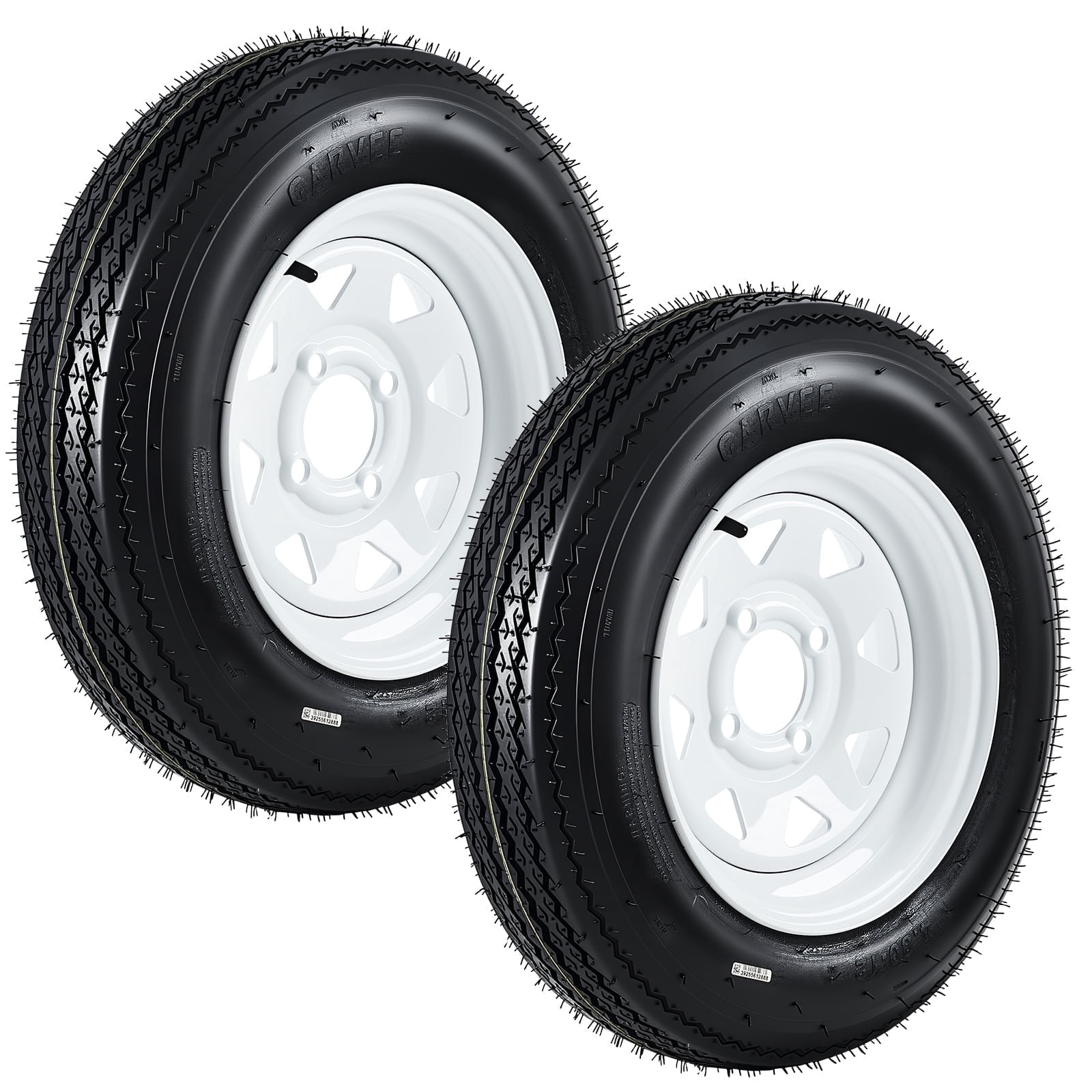 COZONY 4.80-12 Trailer Tires w/ 12" Rims, 4 Lug On 4" Pattern, 6PR Load ...
