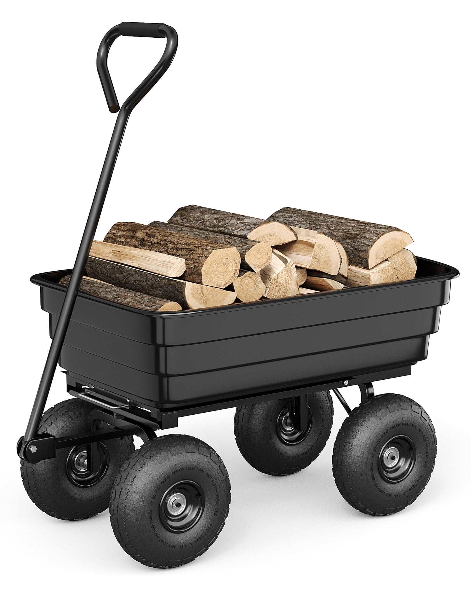 COZONY 4 Cu.Ft Garden Dump Truck Cart w/10" No-Flat Tires, 180° Handle ...