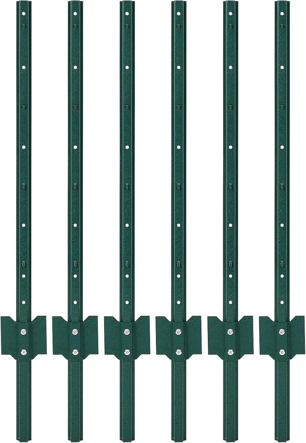 COZONY 5 FT Metal Fence Post Set, 6-Pack U-Channel Garden Fence Stakes ...