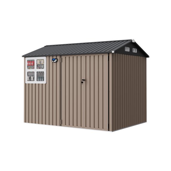 COZONY 6' x 8' Outdoor Storage Shed - Sturdy Metal Building with ...