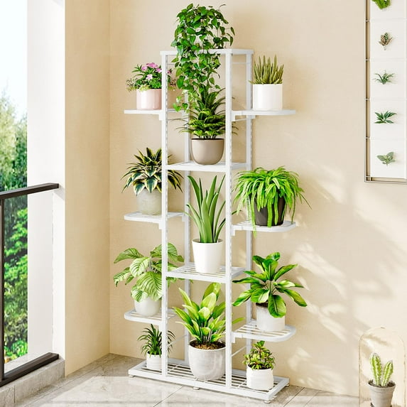 COZONY 7-Tier Metal Plant Stand, Multi-Level Plant Shelf w/ Space ...
