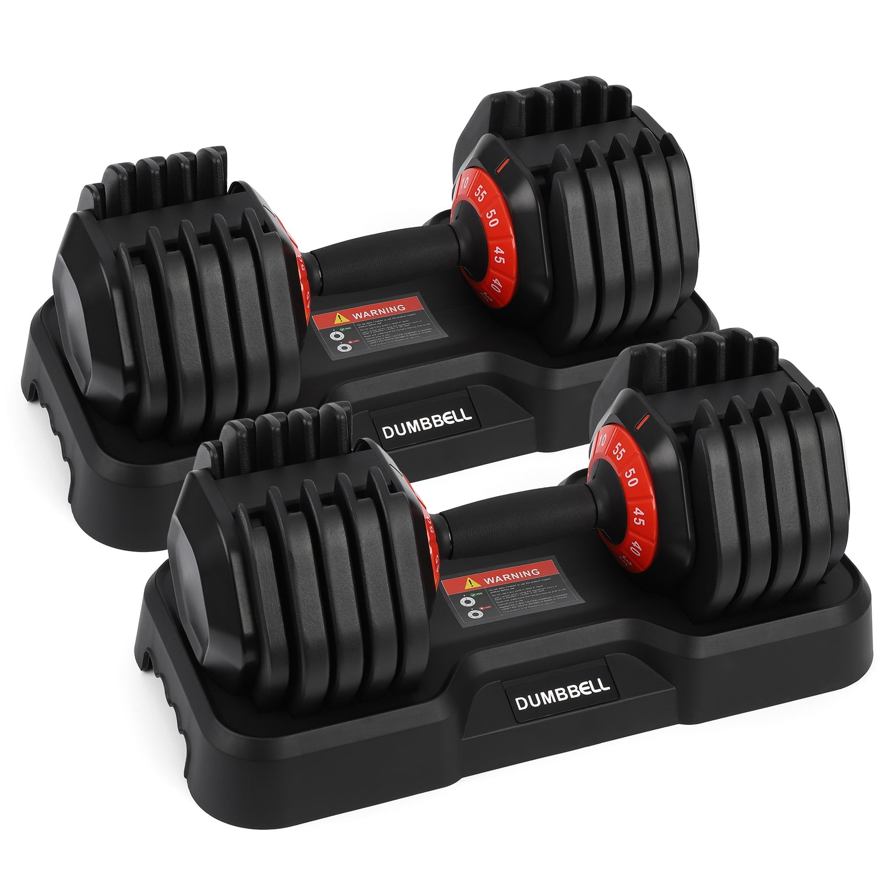 COZONY Adjustable Dumbbells 55 LB, 10 in 1 Dial System Safe Locking One ...