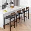 VECELO Set of 6 Counter Height Bar Stools, Modern Backless Kitchen ...