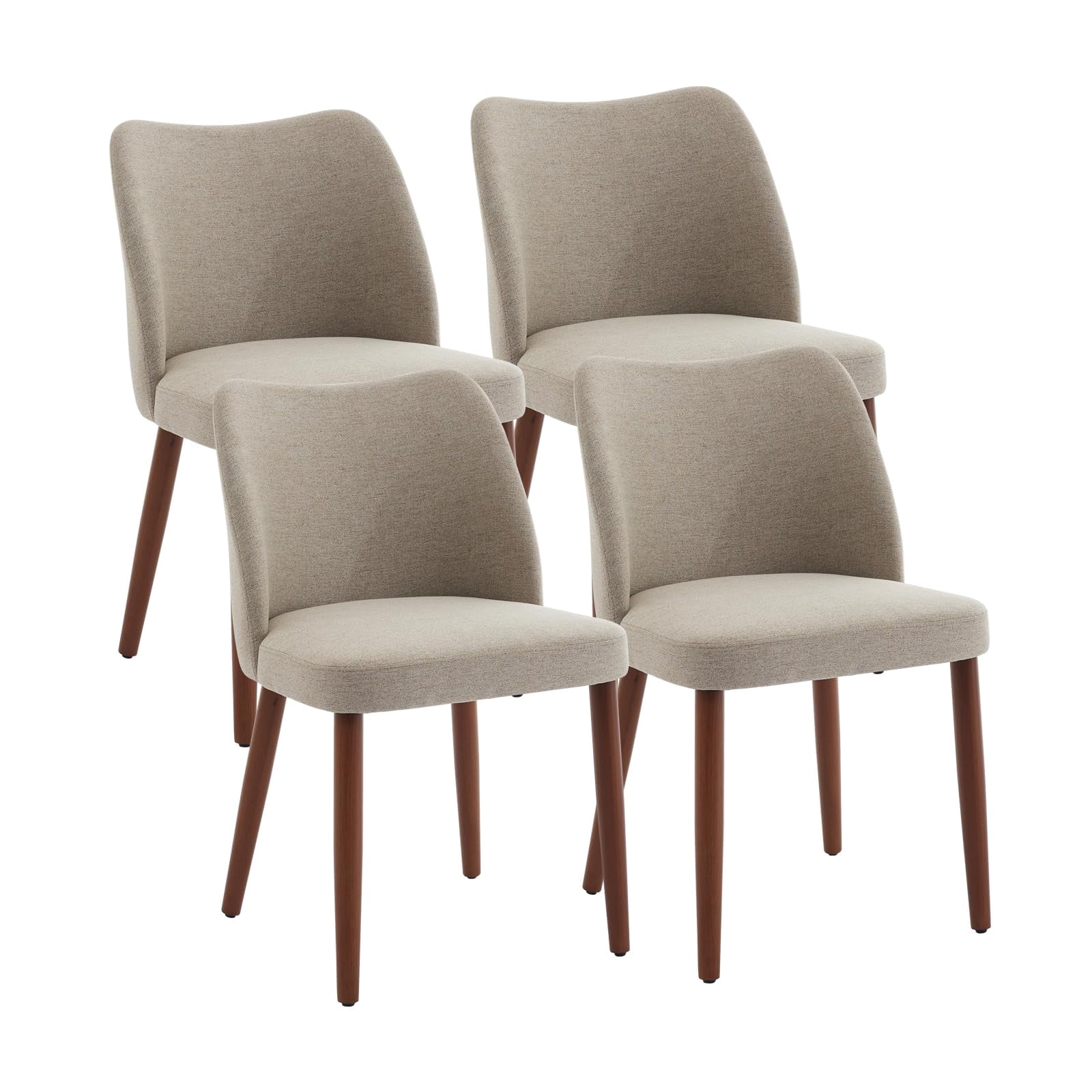 COZONY Dining Chair Set of 4, Upholstered Linen Dining Chairs with Wood ...