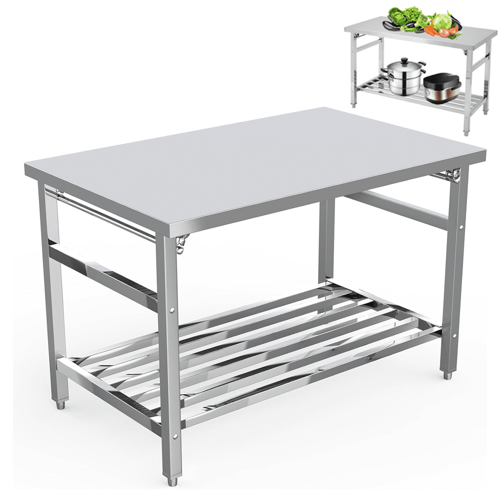 COZONY Folding Workbench 47 X 24 Inch, Stainless Steel Prep & Work ...