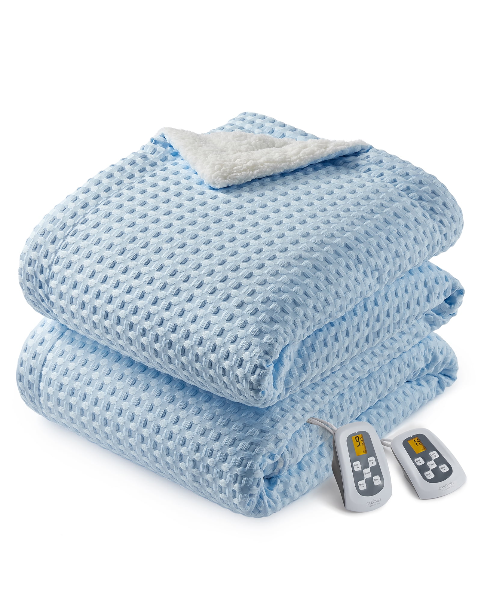 COZONY Heated Blanket King 90"x100", Extra Large Waffle Electric Throw ...