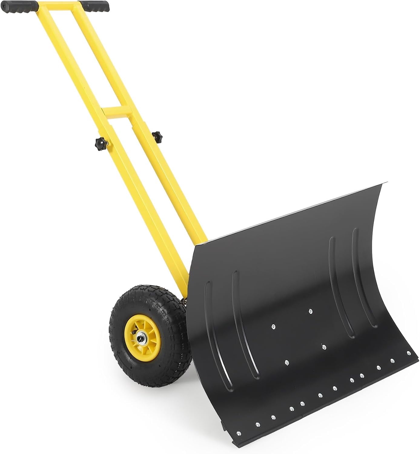 COZONY Heavy Duty Snow Shovel with Wheels, 29" W x 16" H Metal Blade ...