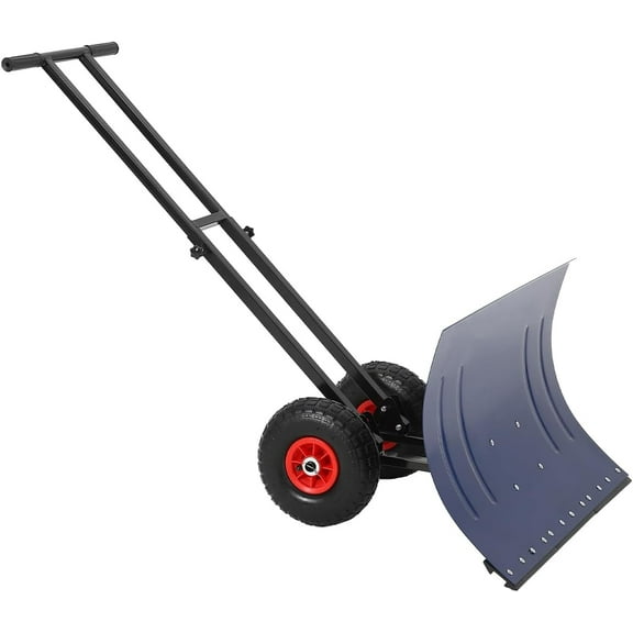Heavy-Duty Snow Pusher with Wheels, 29" Snow Shovel Plow for Driveway ...