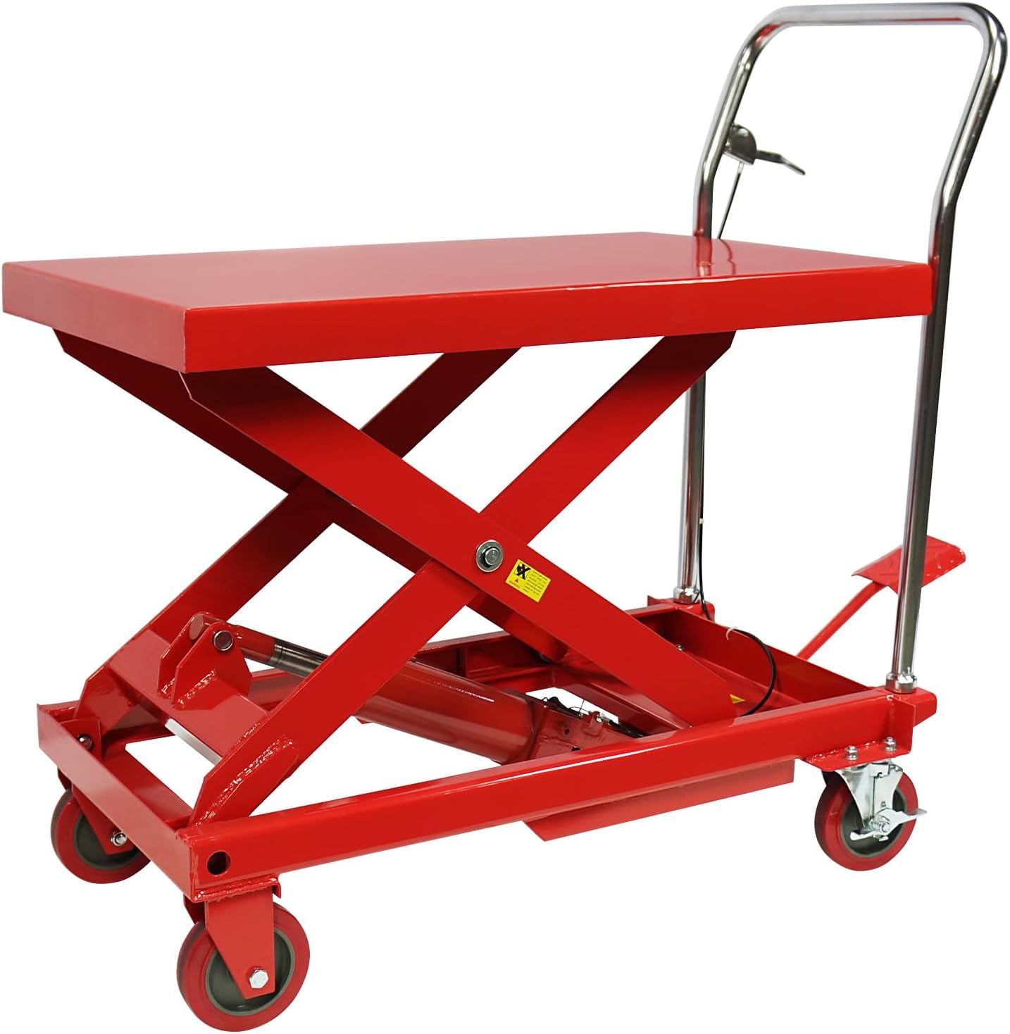 COZONY Hydraulic Lift Table Cart, 660Lbs Manual Double Scissor Lift ...