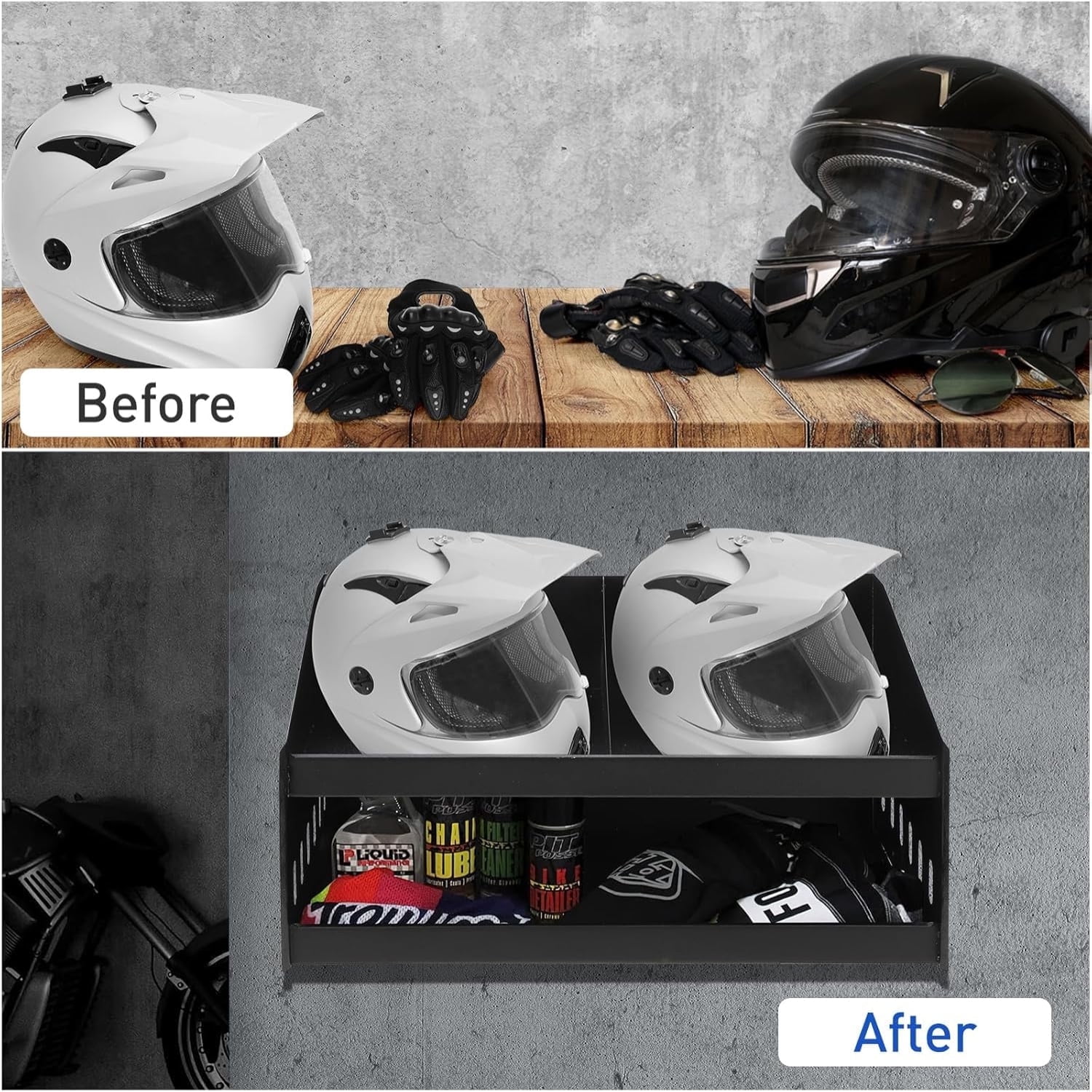 AOILE Multi-Helmet Rack, Aluminium Double Rack for 3 Helmets with ...