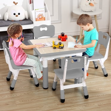 Buzz & Bloom Kids 4-Piece Wood Table Set - Walmart.com