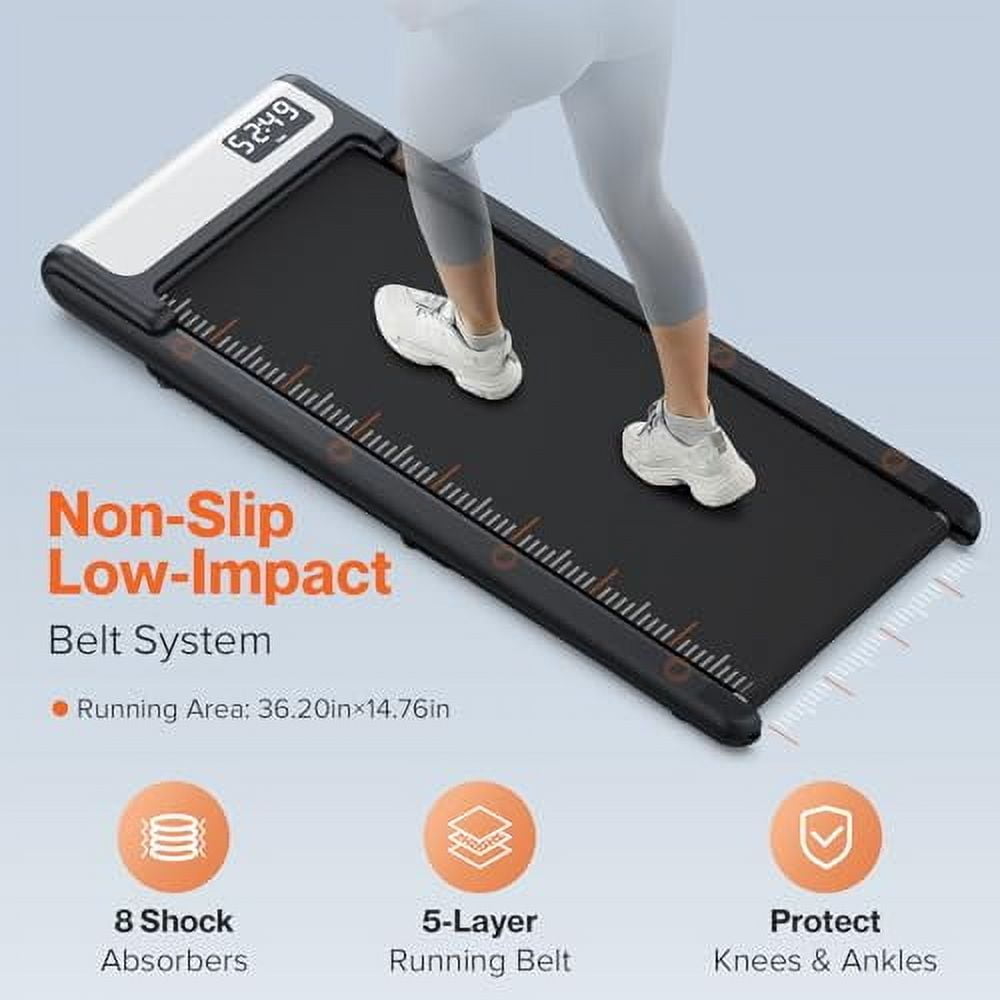 COZYINN Walking Pad with 10% Incline, Quiet Portable Under Desk ...