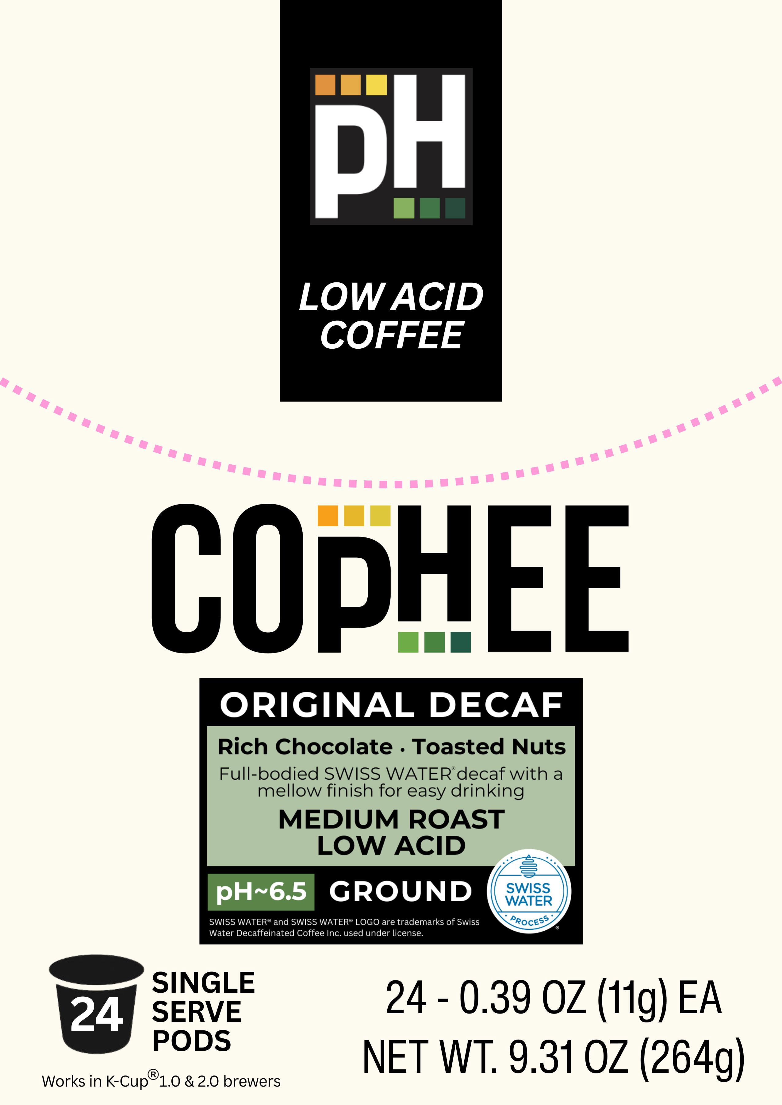 COpHEE - Decaf - Low Acid Coffee for Reflux, Heartburn and Indigestion ...