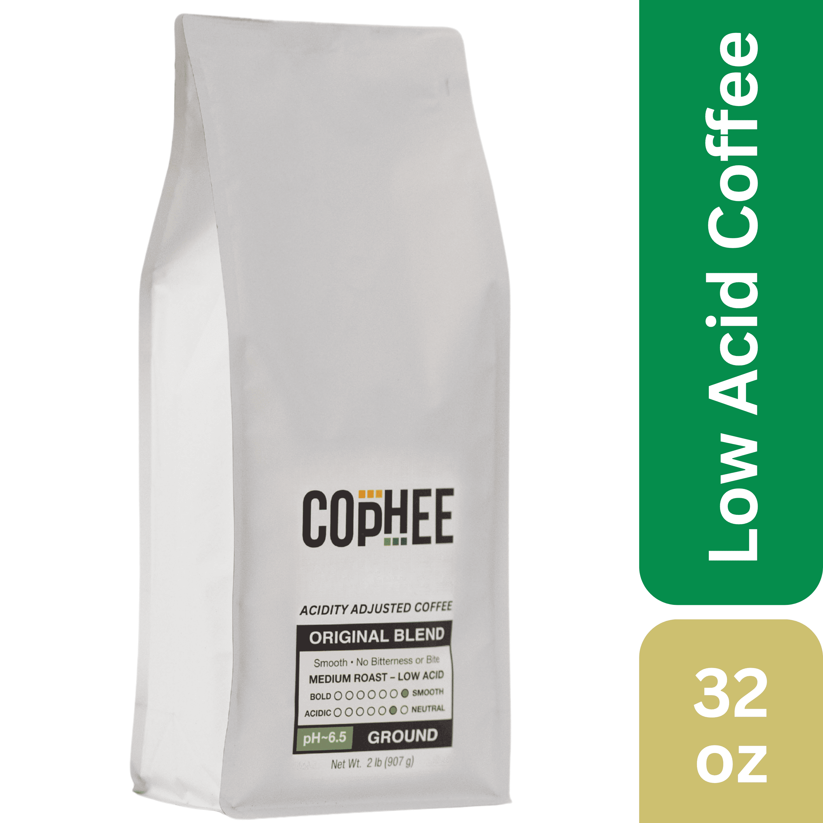 COpHEE - Low Acid Coffee for Reflux, Heartburn and Indigestion - 32 oz ...