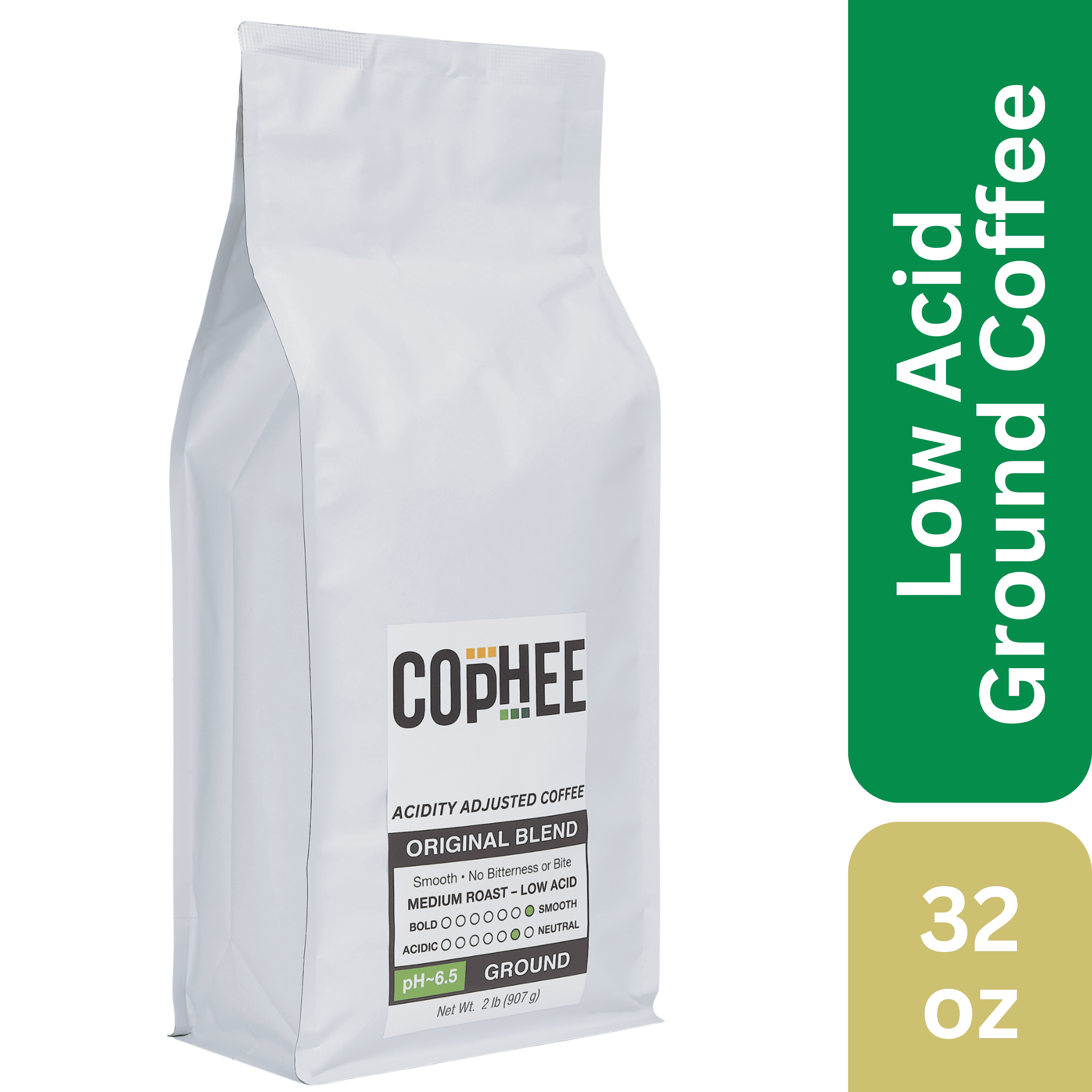 COpHEE - Low Acid Coffee for Reflux, Heartburn and Indigestion - 32 oz ...