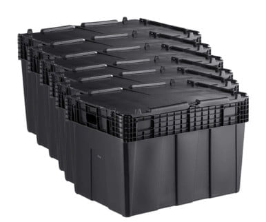 CP 30" x 22" x 20" Stackable Black Chafer Tote Storage Box with ...
