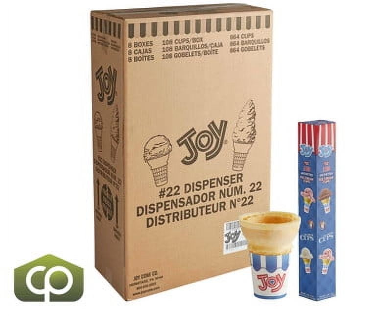 CP Joy #22 Flat Bottom Jacketed Ice Cream Cake Cones Dispenser Pack ...