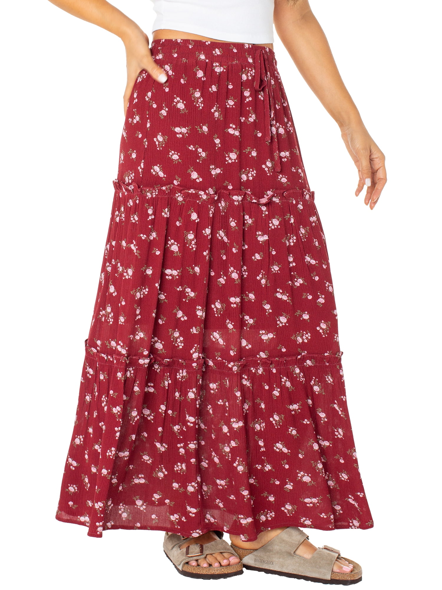 Celebrity Pink Long Tiered Skirt, Women's & Women's Plus - Walmart.com