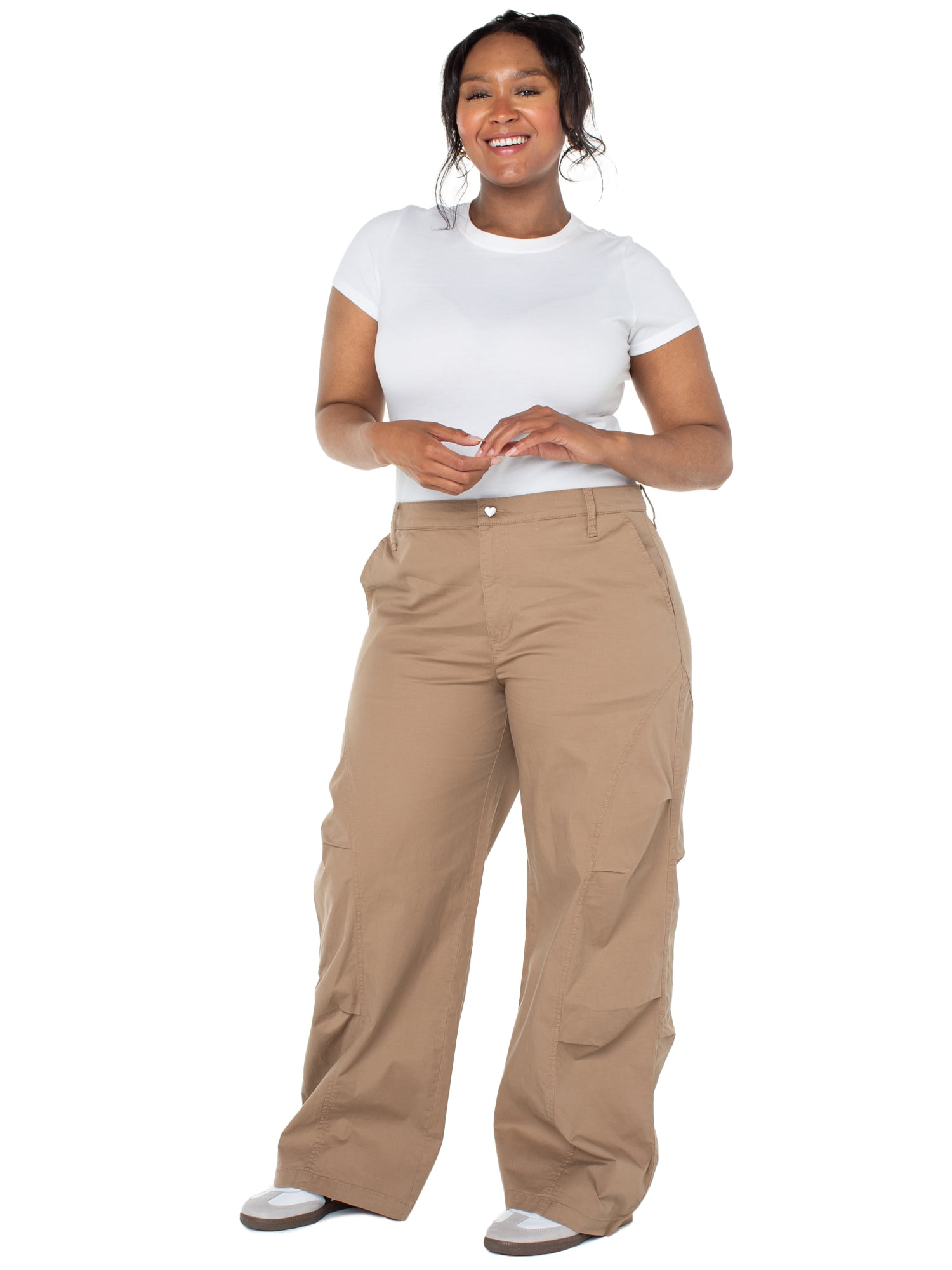 Celebrity Pink Women’s and Women's Plus Wide Leg Cargo Pants, Sizes XS-4X - Walmart.com