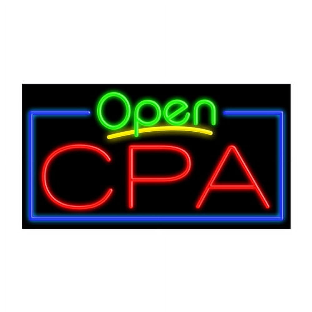 CPA Glass Neon Sign 37"L x 20"H #15676 - Walmart.com