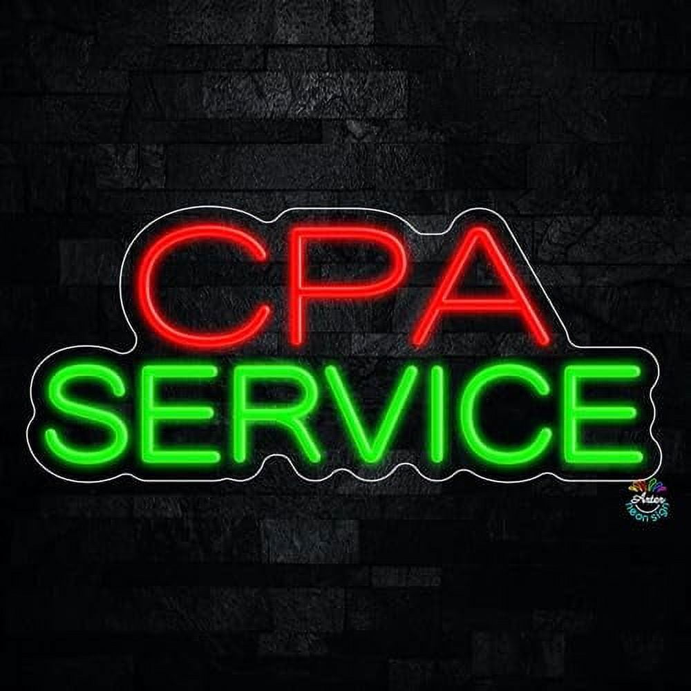 CPA Service LED Neon Sign 23"L x 10"H #32194 - Walmart.com